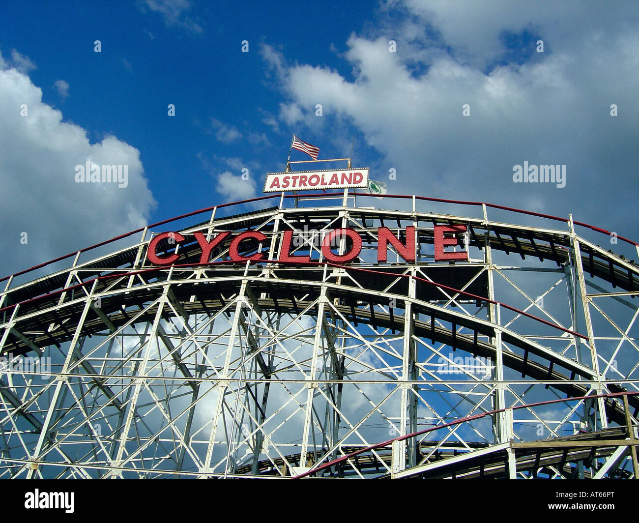 Tourist Attraction and Landmark Cyclone Roller Coaster at Coney Island ...