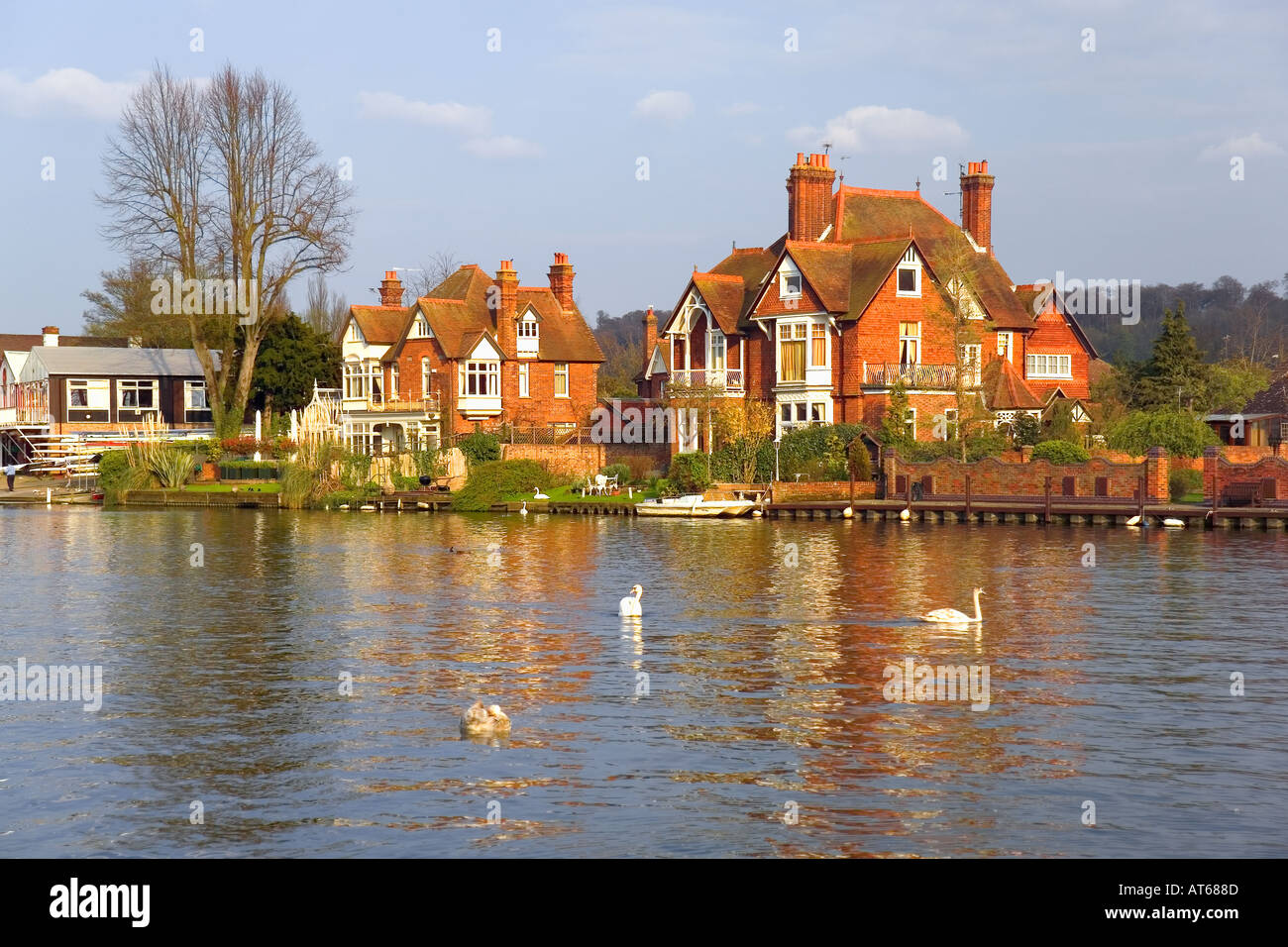 england buckinghamshire thames valley river thames marlow Stock Photo ...
