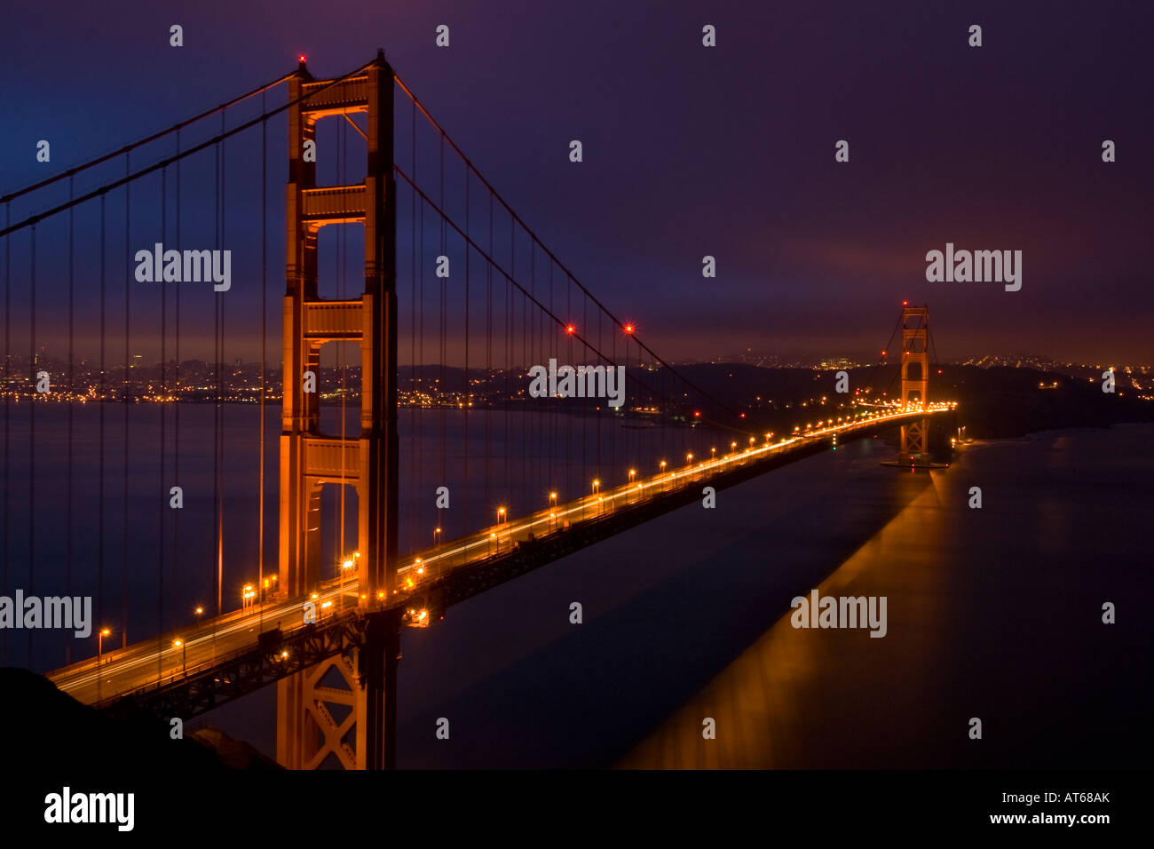 Golden Gate Bridge before dawn with blue sky Stock Photo - Alamy