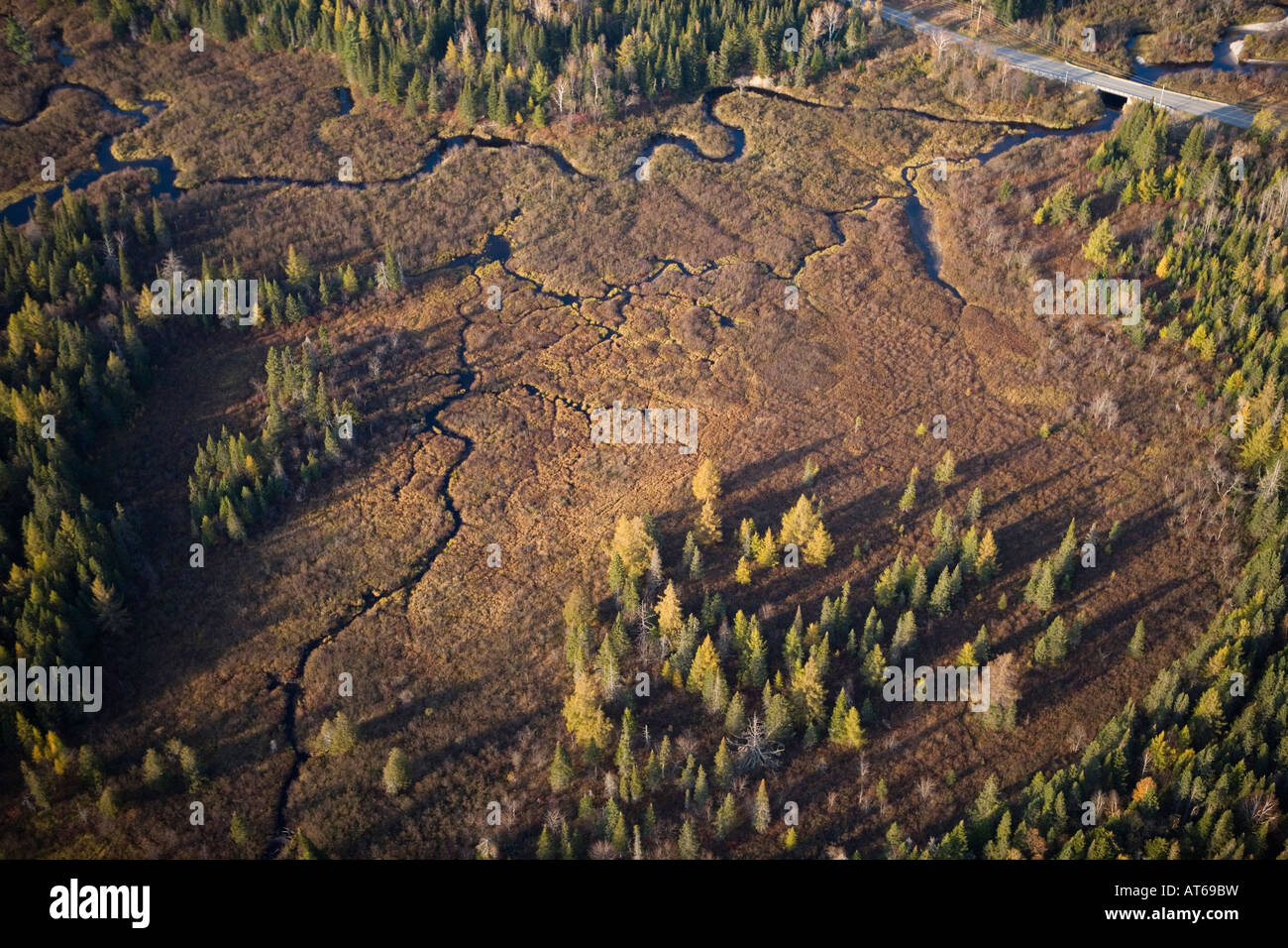 Aerial view of the Nulhegan River in Ferdinand, Vermont Stock Photo - Alamy