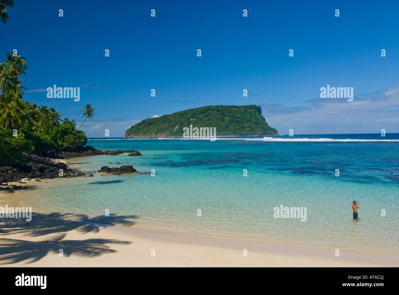 Lalomanu Beach blue lagoon SAMOA southeastern Upolu FAOFAO beach Stock ...