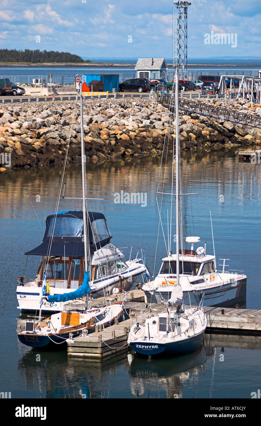 Sailing and cruising boats docked at Rimouski marina Stock Photo - Alamy