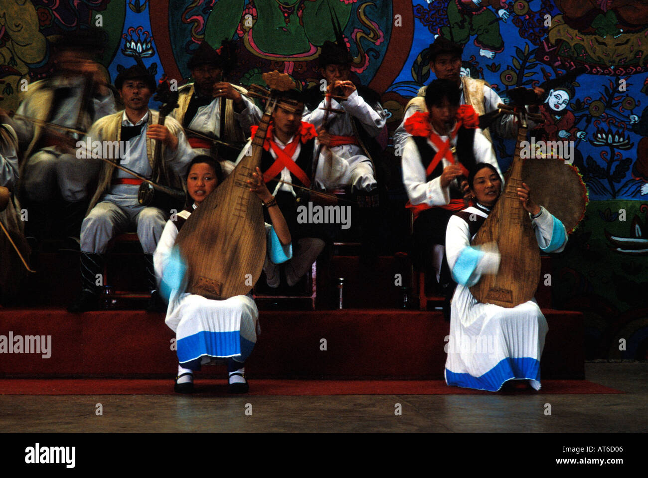 Naxi musicians playing traditional music Stock Photo - Alamy