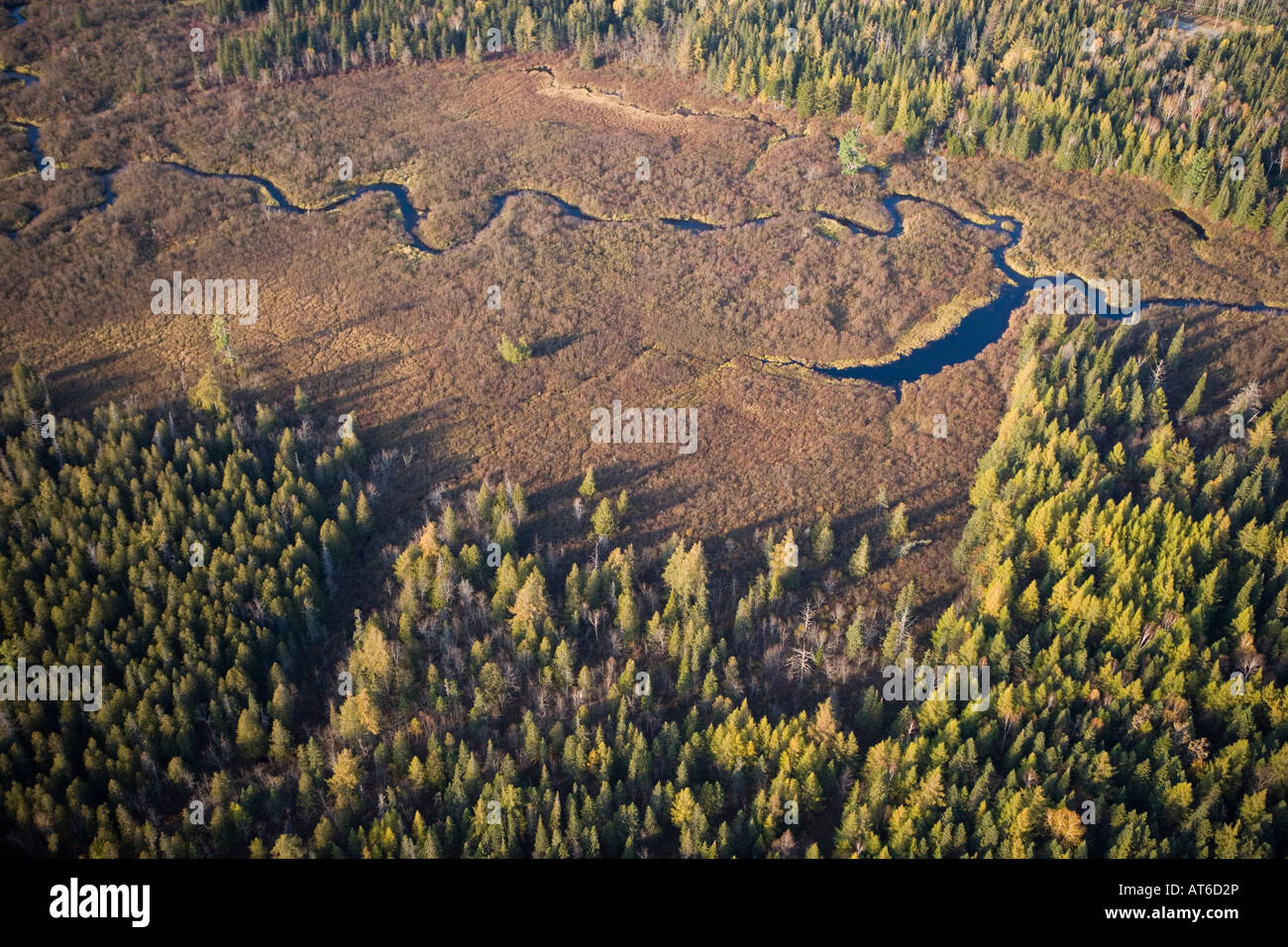 Aerial view of the Nulhegan River in Ferdinand, Vermont Stock Photo - Alamy