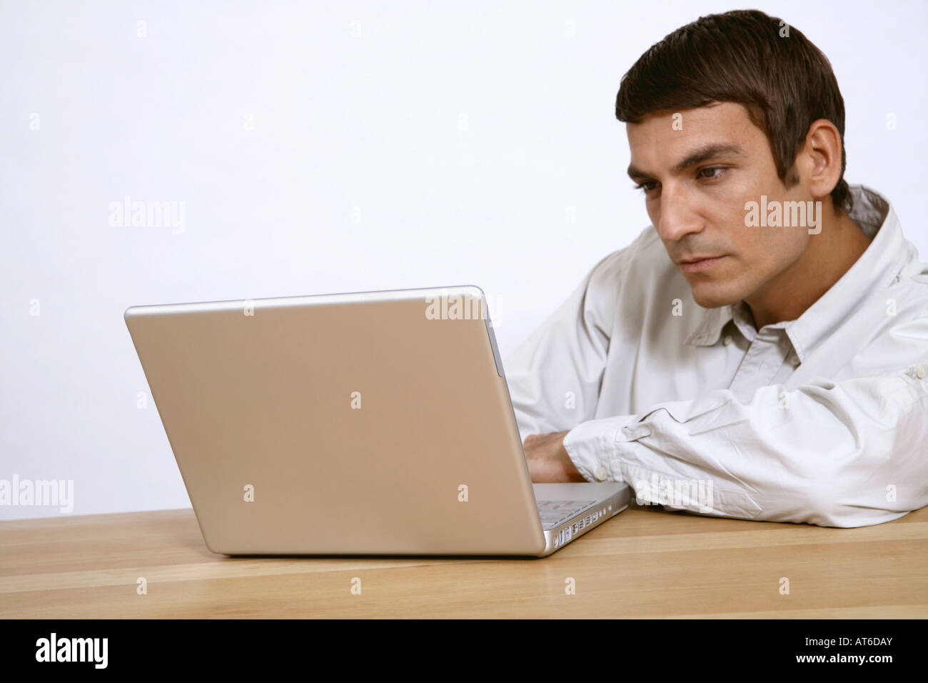 Man using laptop, portrait Stock Photo - Alamy