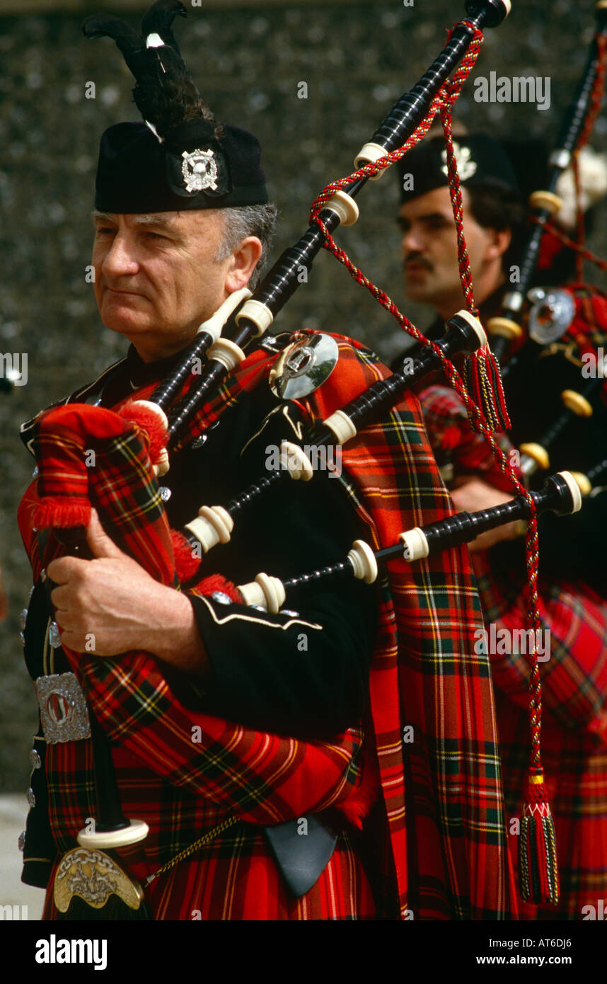 Scottish bagpipe players in Inverness Scotland Stock Photo - Alamy