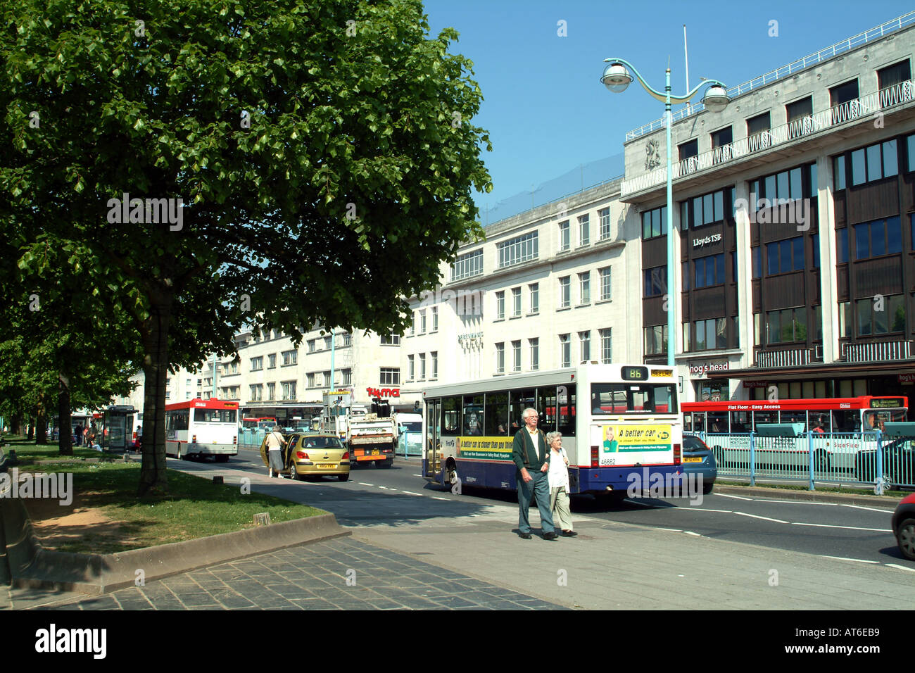 Shopping on Royal Parade Plymouth City Centre Devon England UK Stock ...