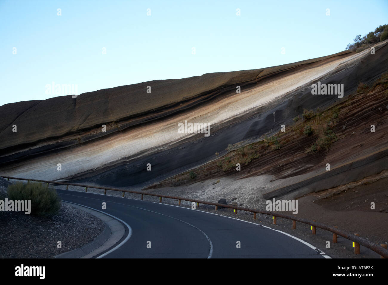la tarta volcanic rock formations by the roadside tenerife canary islands spain Stock Photo - Alamy