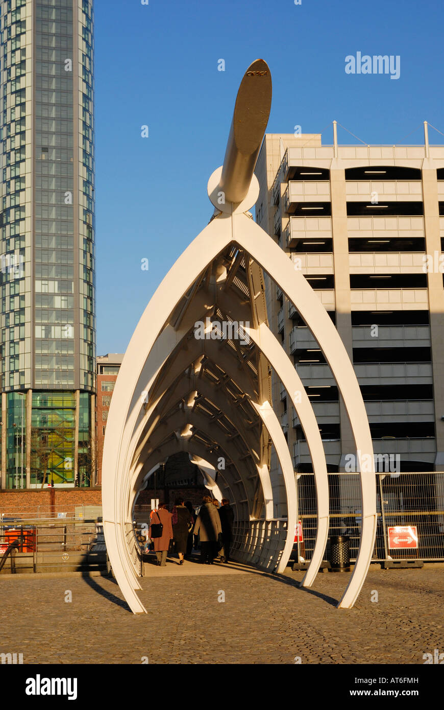 The footbridge with a 'wishbone' structure supported by a series of ...