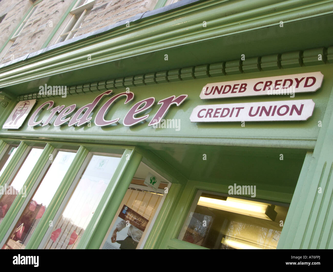 exterior of offices headquarters of CREDCER local credit union Cardigan ...