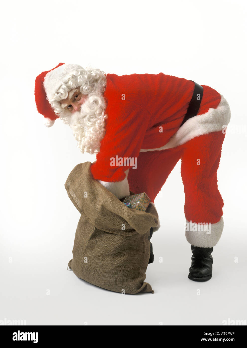 Santa Claus on white background Stock Photo - Alamy