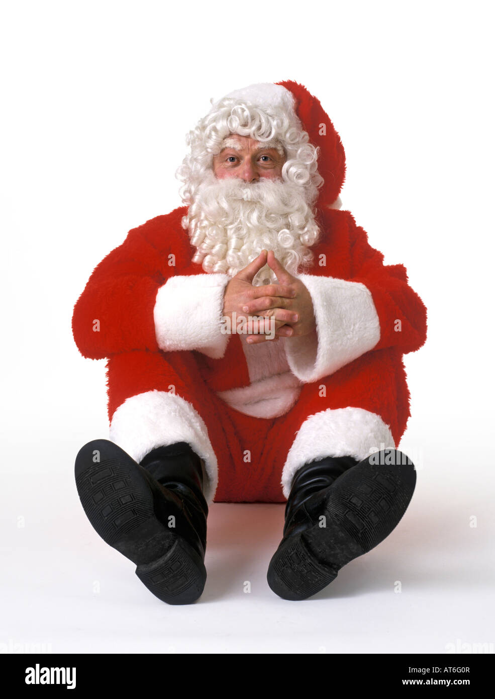 Santa Claus on white background Stock Photo - Alamy