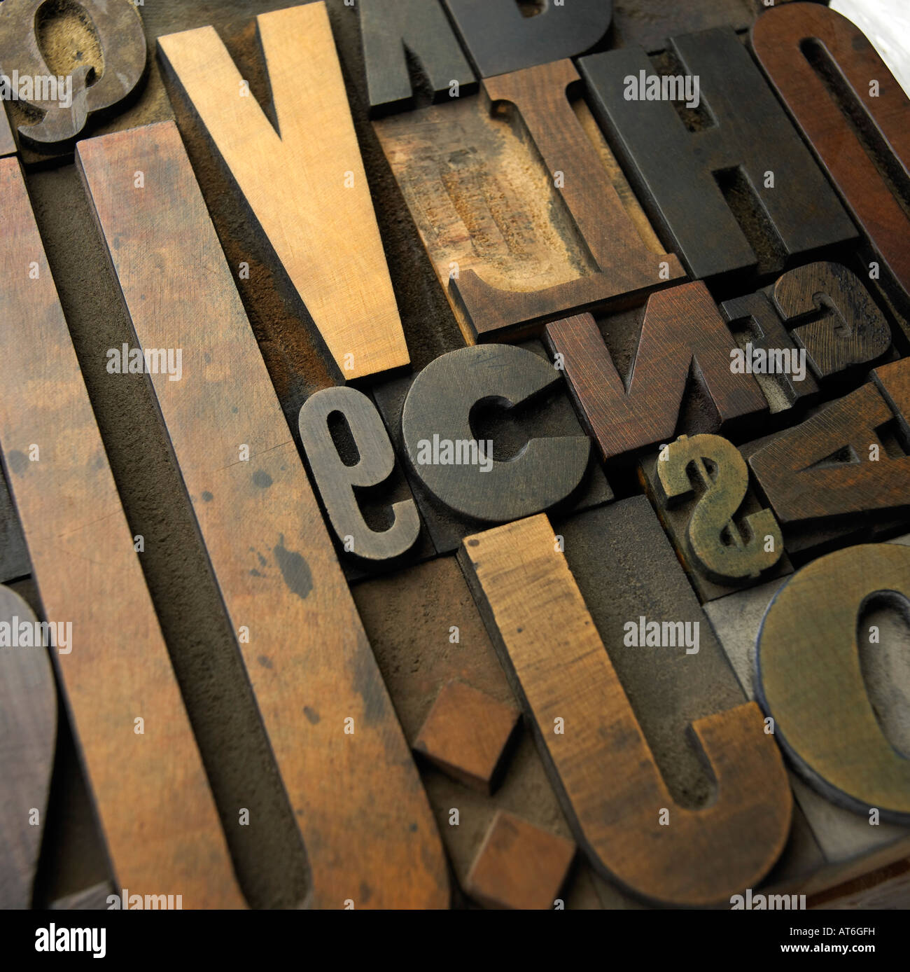 Old wooden letters Stock Photo - Alamy