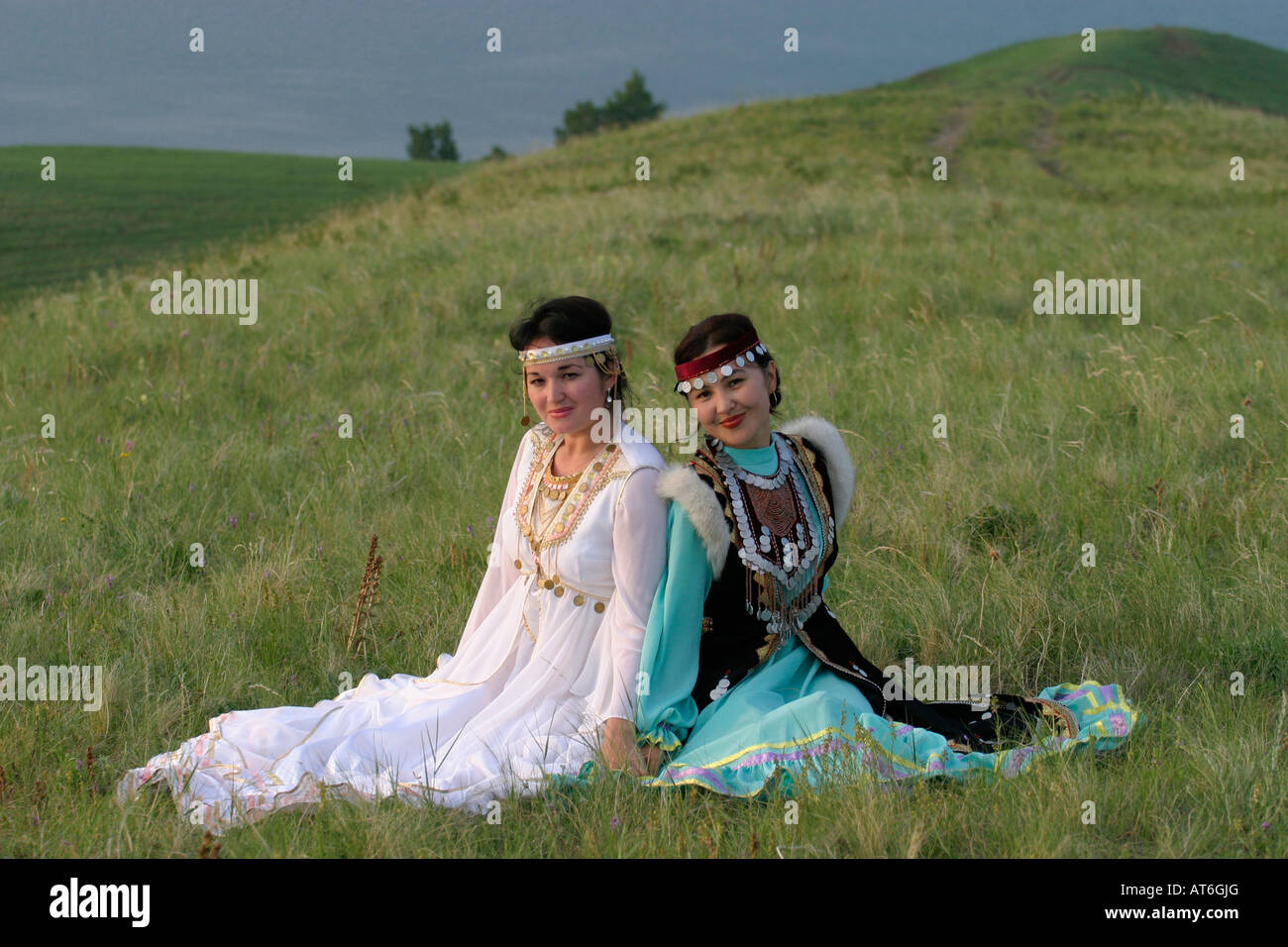 Bashkir costumes Aslykul lake Republic of Bashkortostan Russian ...