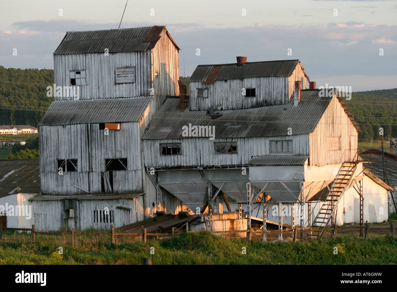 Disused barn from Soviet era Kiginski district Republic of ...