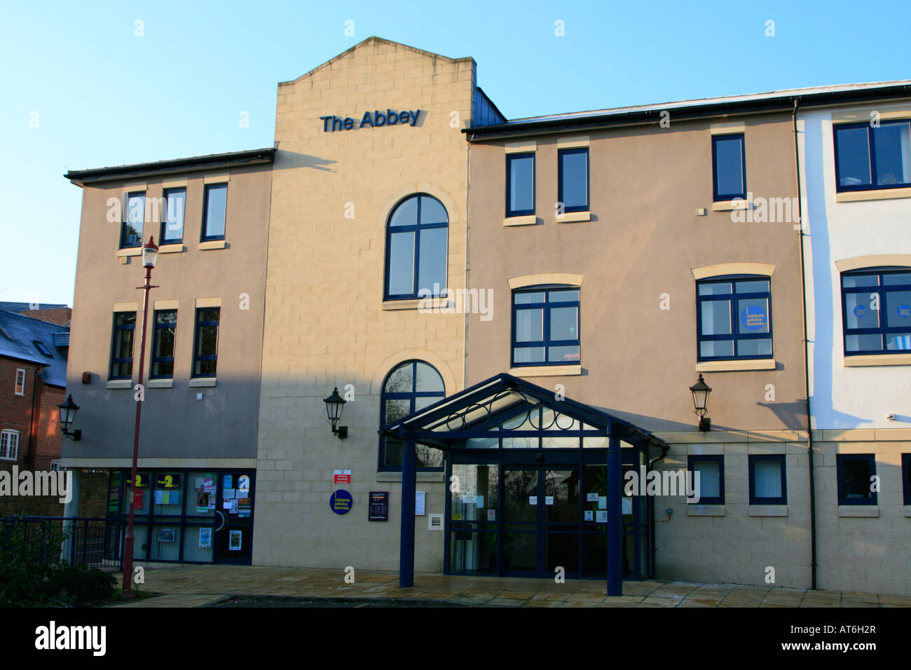 Daventry abbey centre market Town centre Northamptonshire, England uk ...
