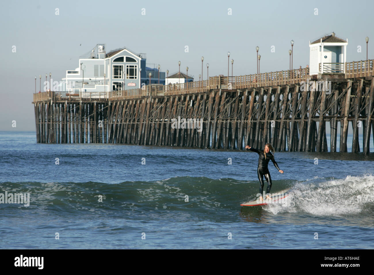 SURFING AT OCEANSIDE BEACH LOS ANGELES CALIFORNIA Stock Photo - Alamy