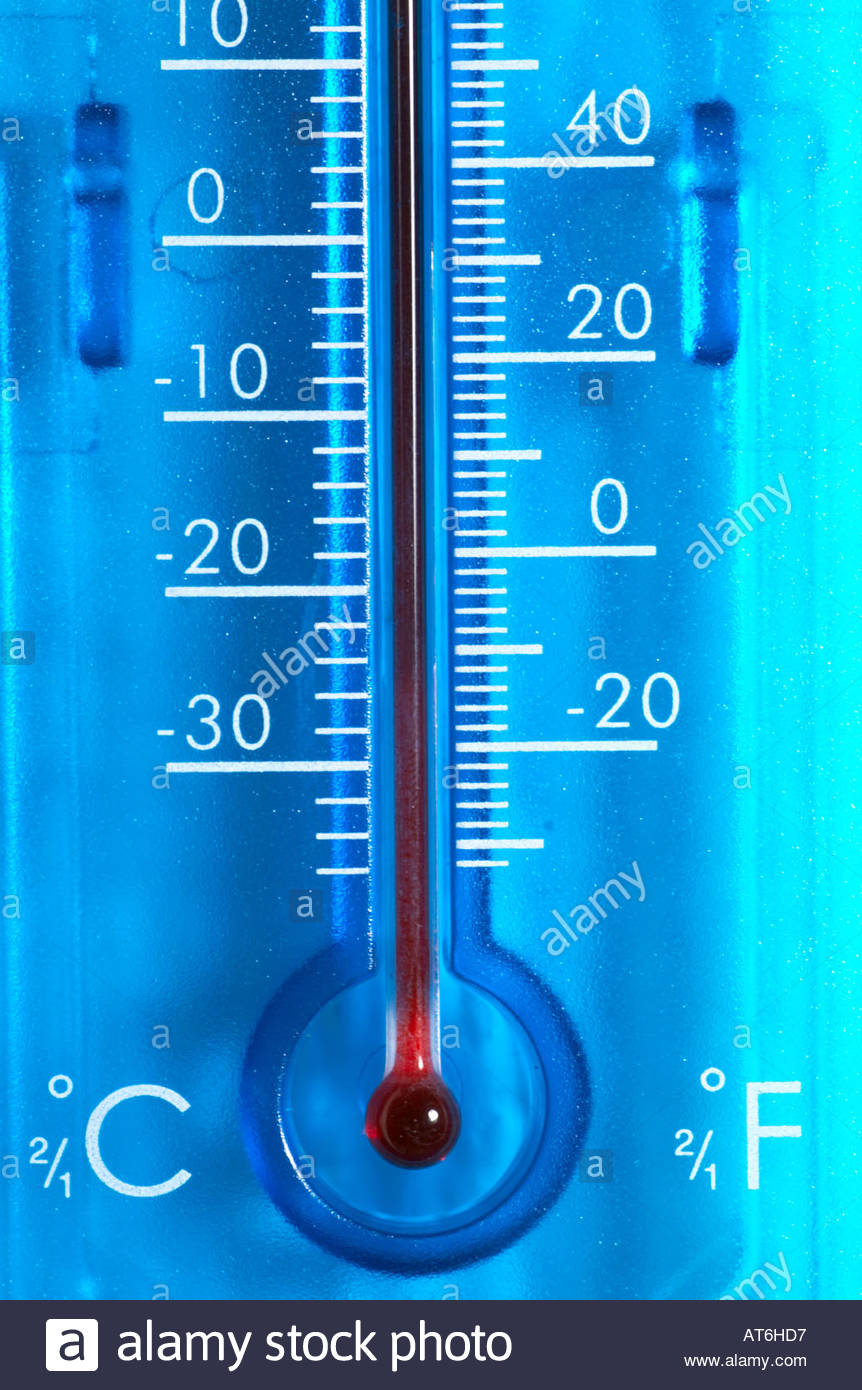 A clear blue thermometer Stock Photo - Alamy