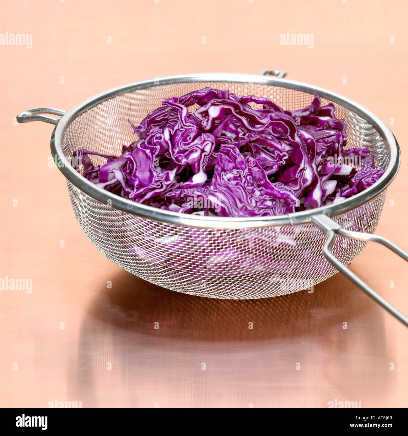 Red cabbage in strainer,close-up Stock Photo - Alamy