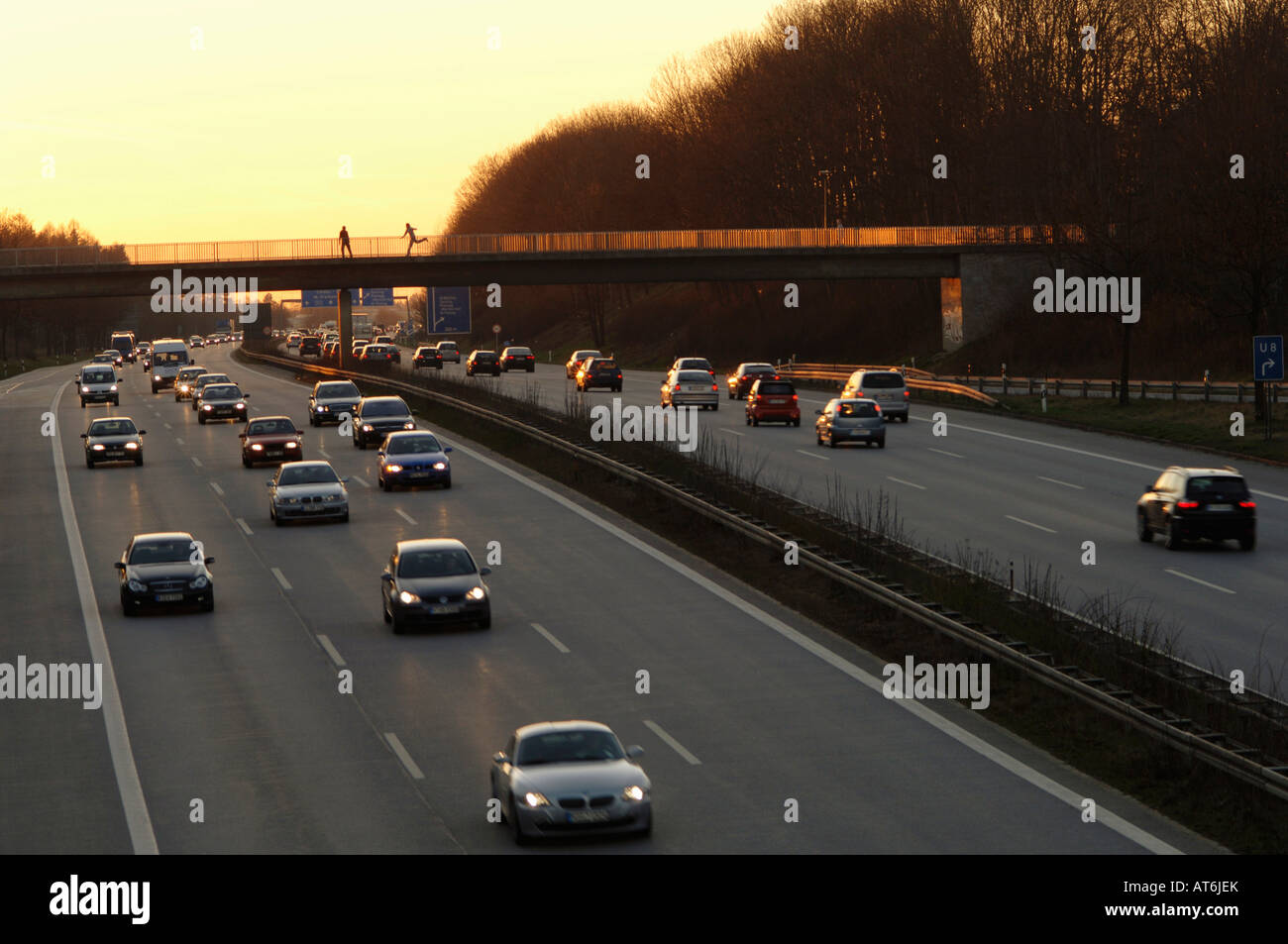Germany, Traffic on freeway in the evening Stock Photo - Alamy