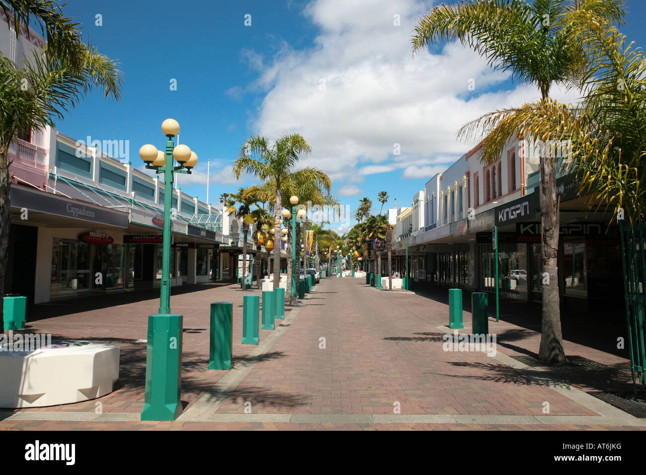View of pedestrianized shopping area, Emerson Street, Napier, New ...