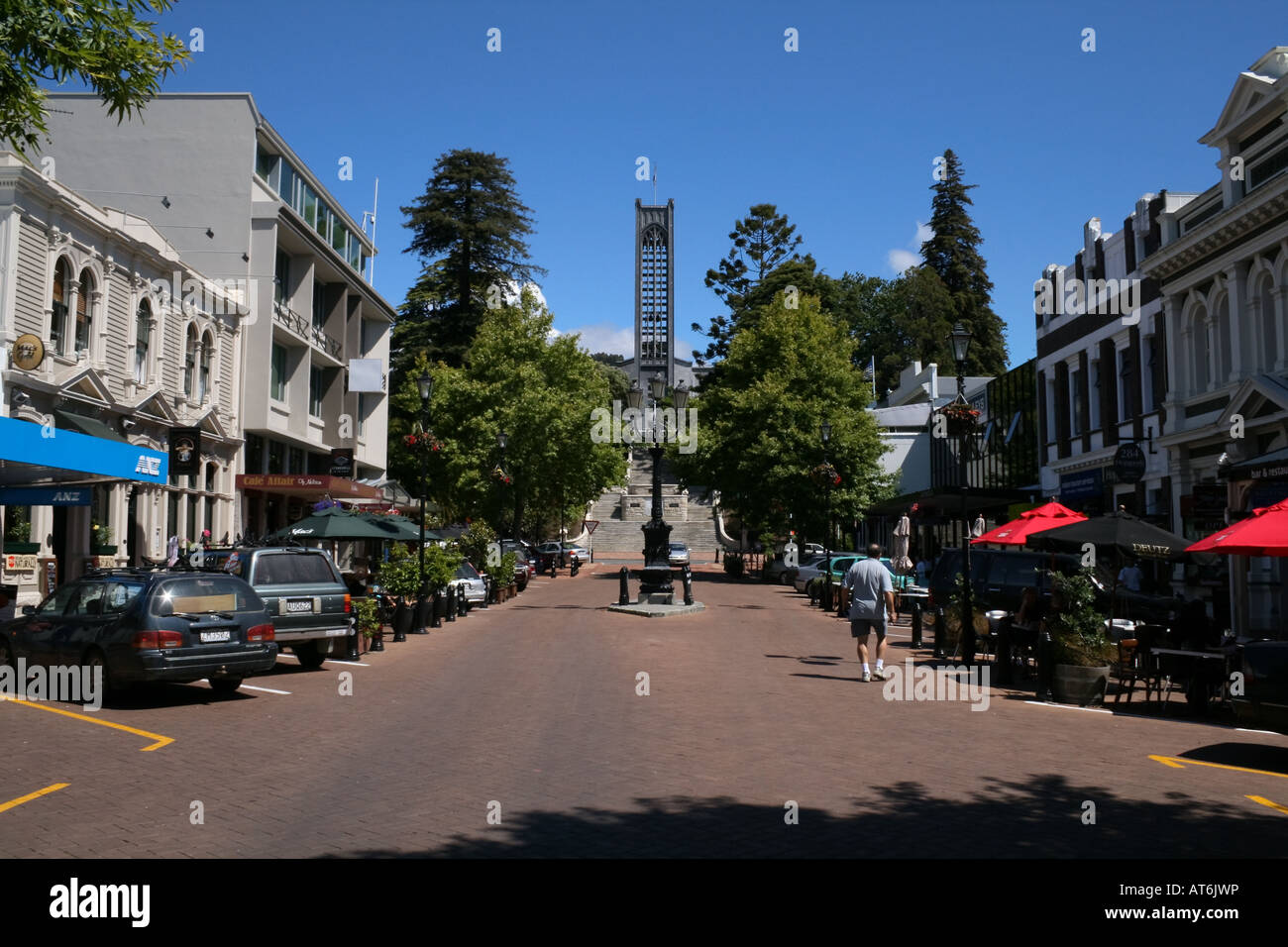 View of Trafalgar Street and Christ Church Cathedral in Nelson, New ...