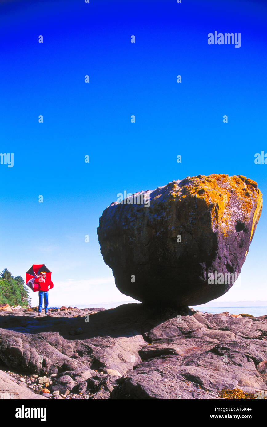 "Balance Rock" near Skidegate on Graham Island in the Queen Charlotte ...