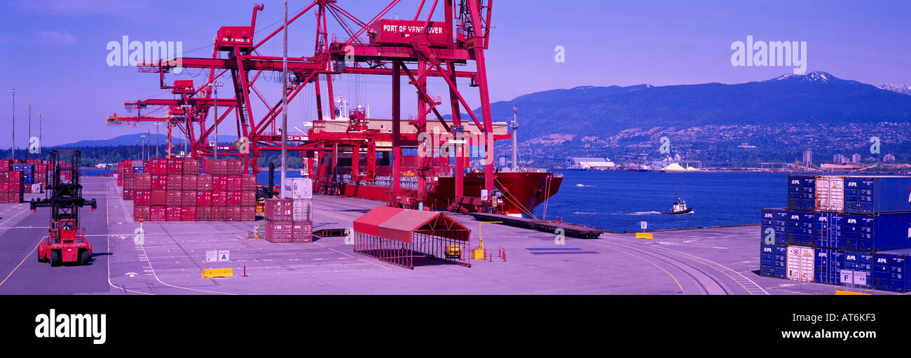 Container Terminal at the Vancouver Harbour Waterfront in Vancouver ...