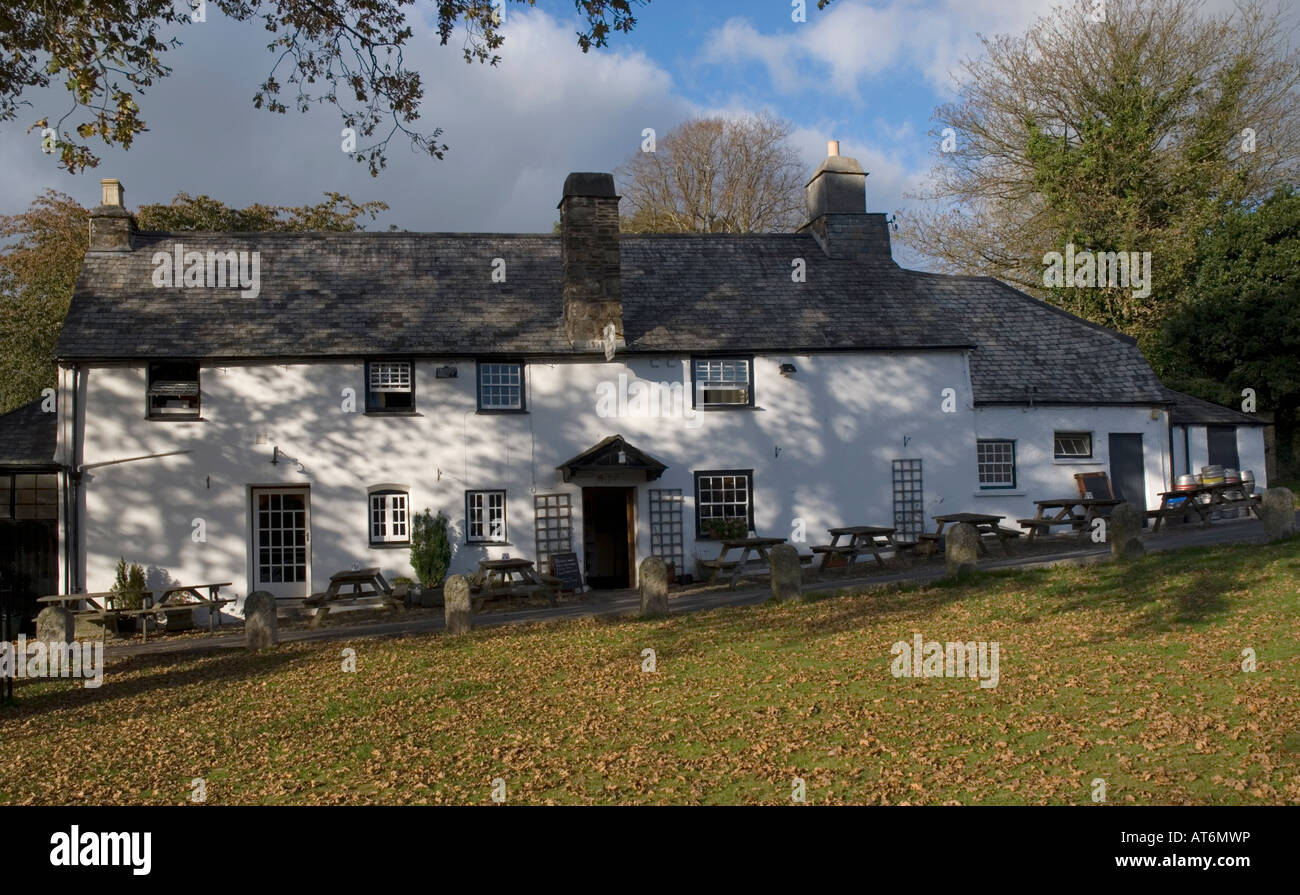 15th century Royal Oak Inn Meavy Dartmoor National Park Devon England ...