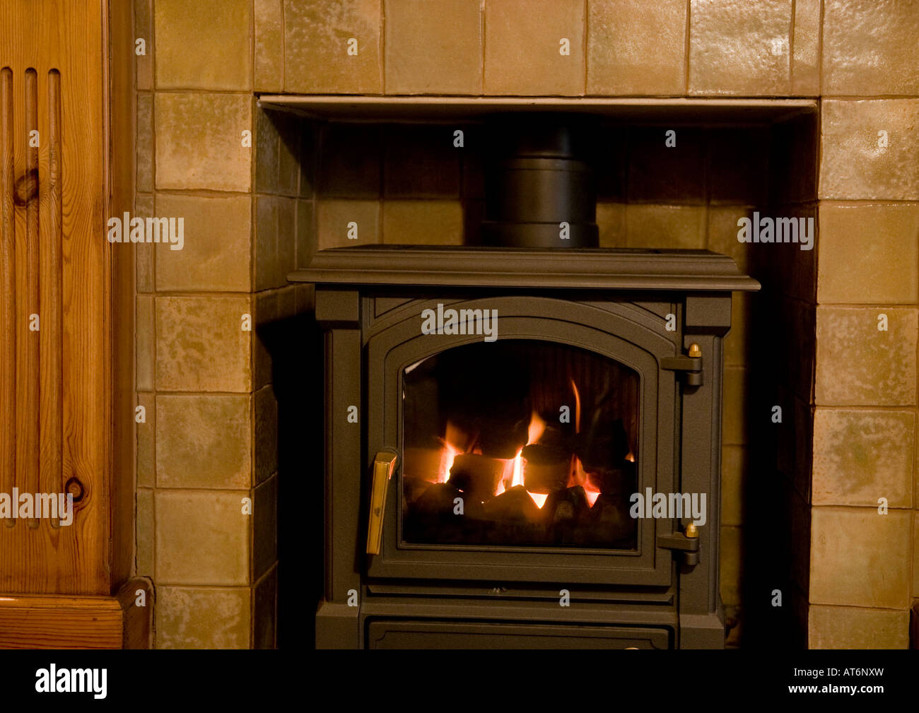 Gas fire with coal effect Stock Photo - Alamy