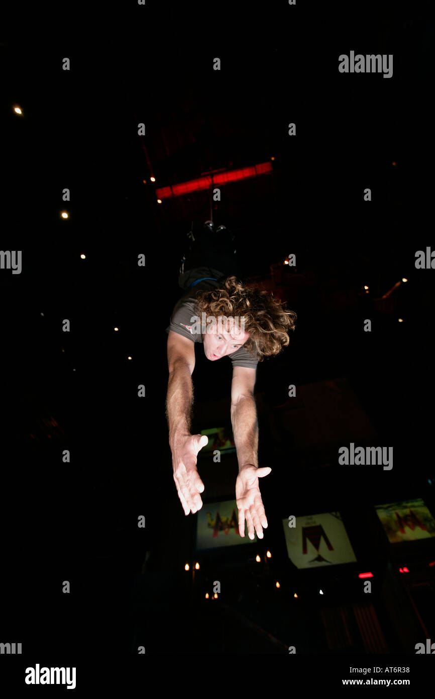 INDOOR BUNGEE JUMPING AT MAGNA ROTHERHAMPTON Stock Photo - Alamy
