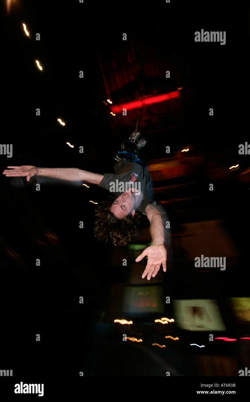 INDOOR BUNGEE JUMPING AT MAGNA ROTHERHAMPTON Stock Photo - Alamy