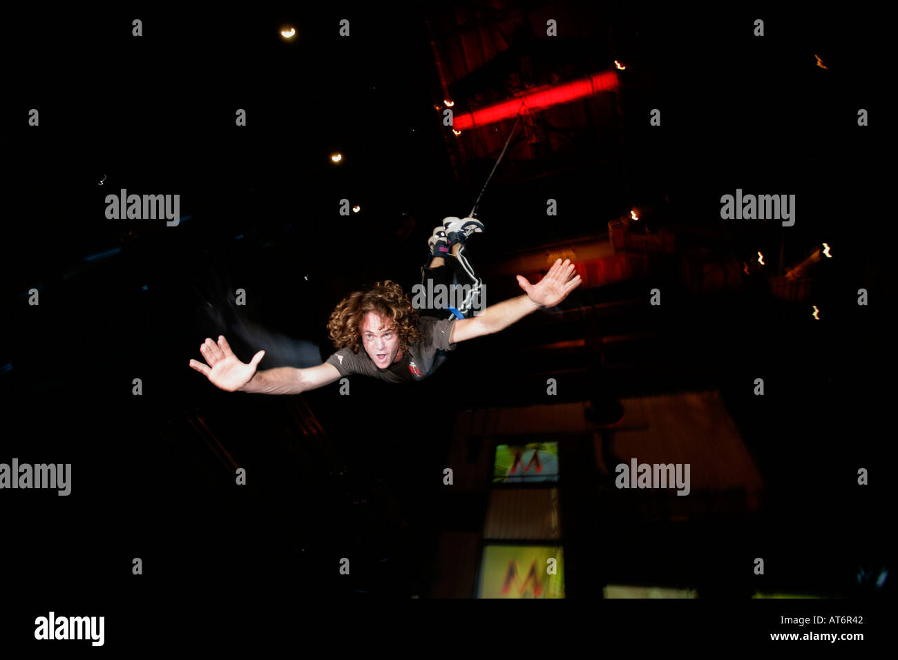 INDOOR BUNGEE JUMPING AT MAGNA ROTHERHAMPTON Stock Photo - Alamy