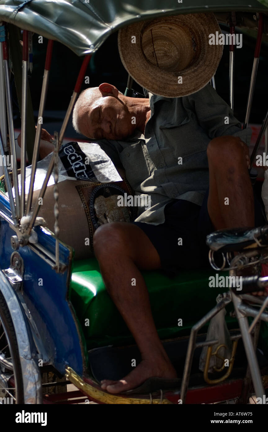 rickshaw driver sleeping Chiang Mai Northern Thailand South East Asia ...