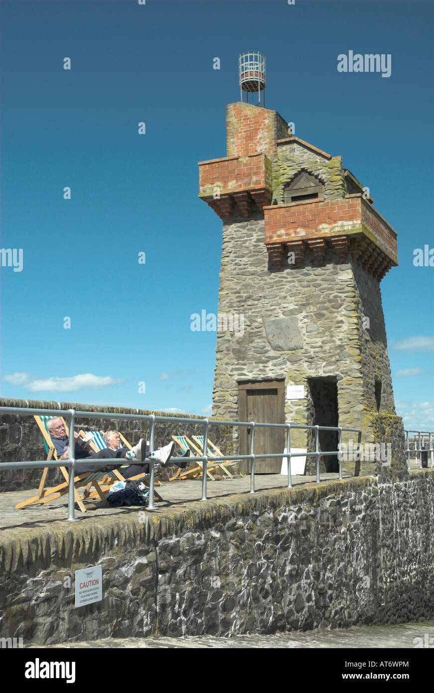 Old lighthouse in Lynmouth, Devon Stock Photo - Alamy