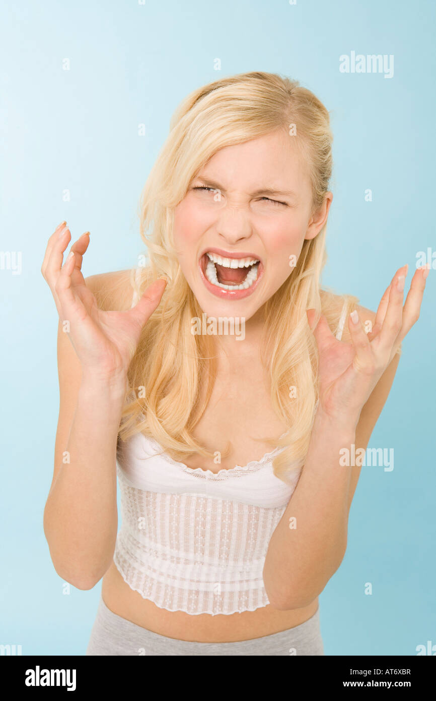 Closeup angry young woman yelling hi-res stock photography and images ...