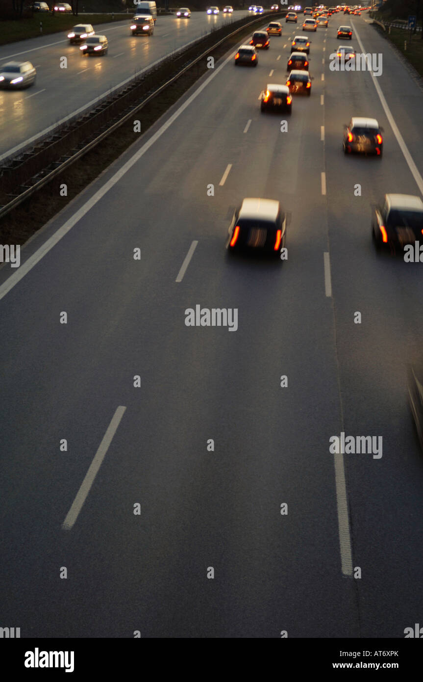 Germany, Traffic on freeway in the evening Stock Photo - Alamy
