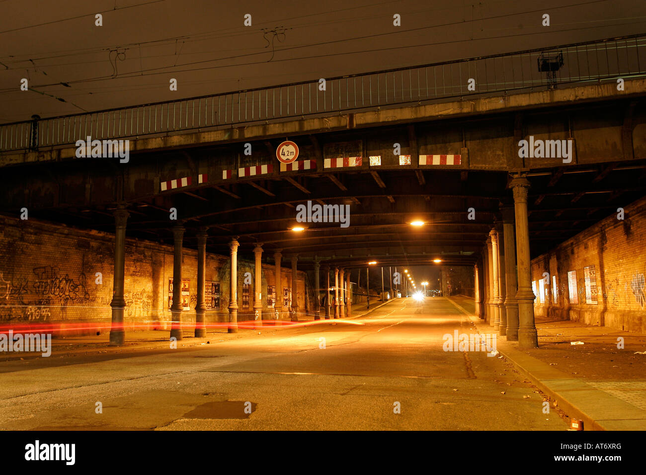 train bridge at night Stock Photo - Alamy