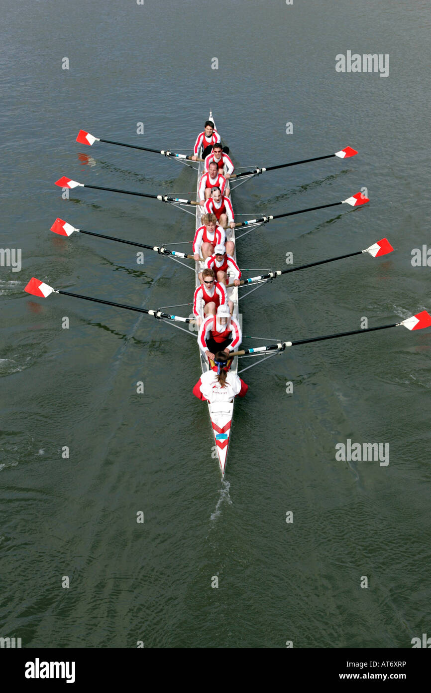 rowing boat on a river Stock Photo - Alamy