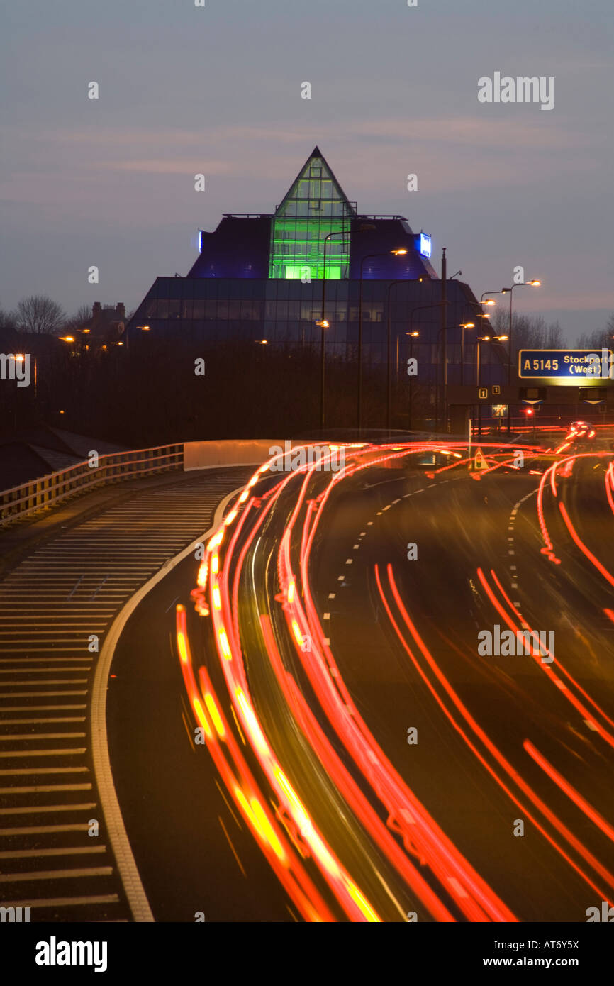 M60 Motorway Stockport Pyramid And Viaduct At Night Stockport