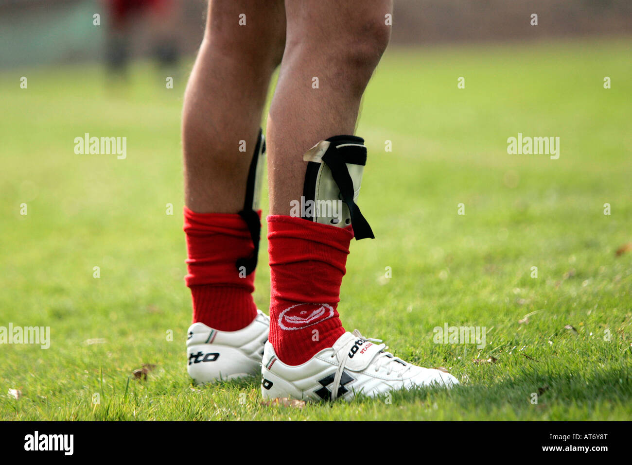 feet of a soccer player with shoes and socks Stock Photo - Alamy