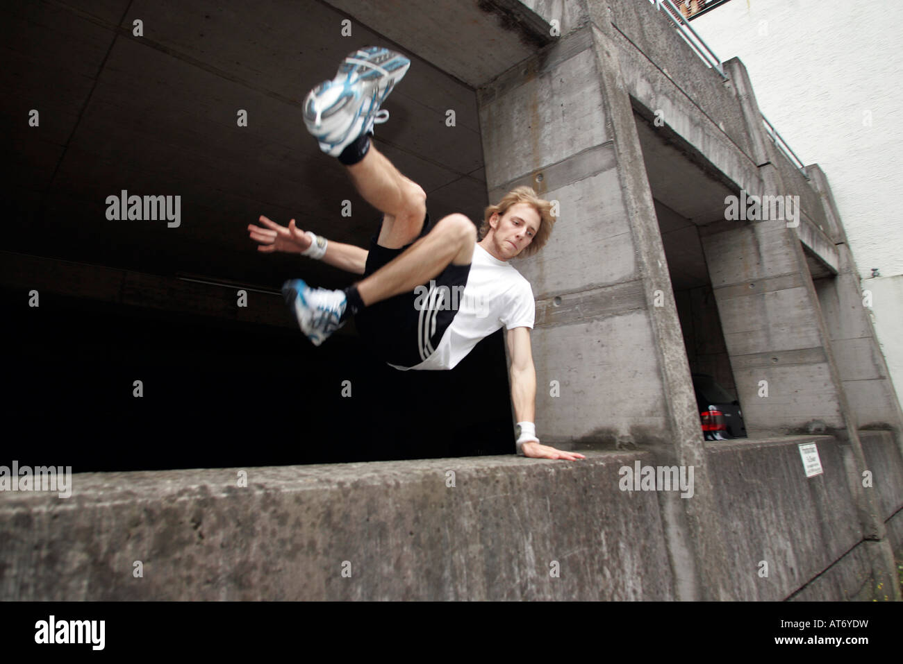 traceur practicing parkour in Germany Stock Photo - Alamy