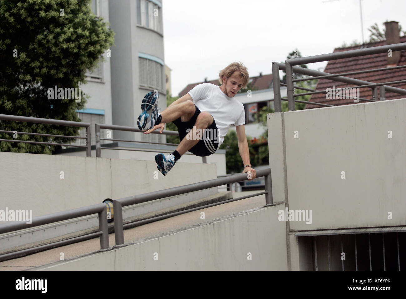 traceur practicing parkour in Germany Stock Photo - Alamy