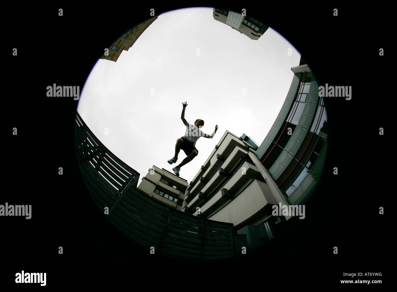 traceur practicing parkour in Germany Stock Photo - Alamy