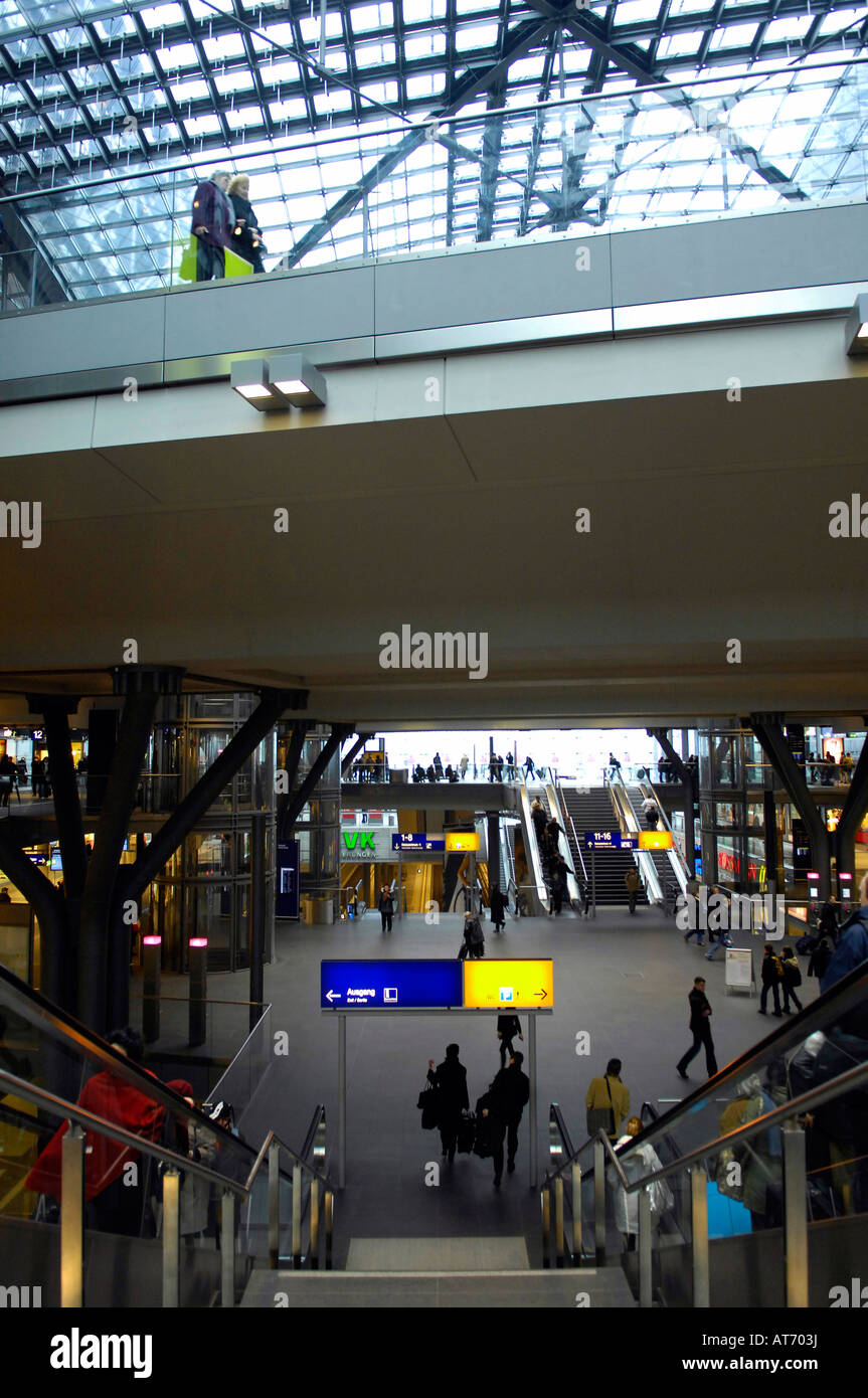 glass ceiling hauptbahnhof berlin main railway station DB deutschebahn ...