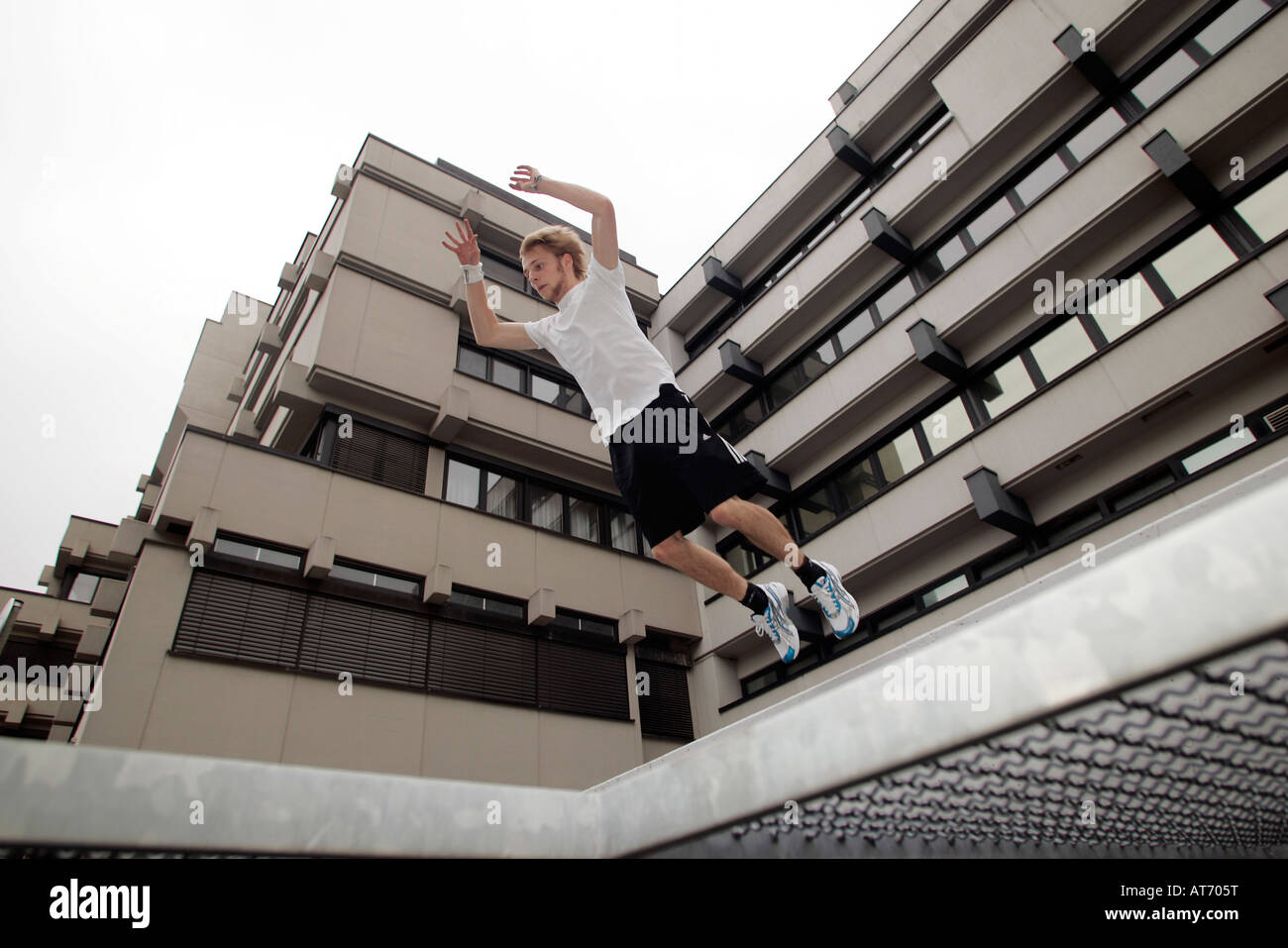 traceur practicing parkour in Germany Stock Photo - Alamy
