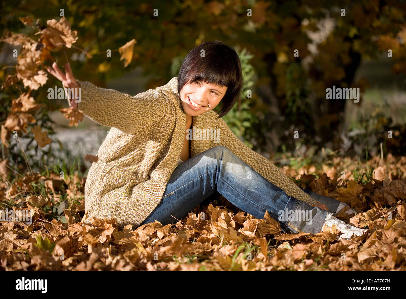 Hand catching leaves hi-res stock photography and images - Alamy