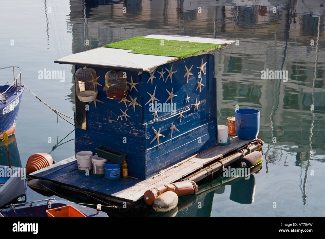 Dwelling house boat boat barge sea port housing hi-res stock ...