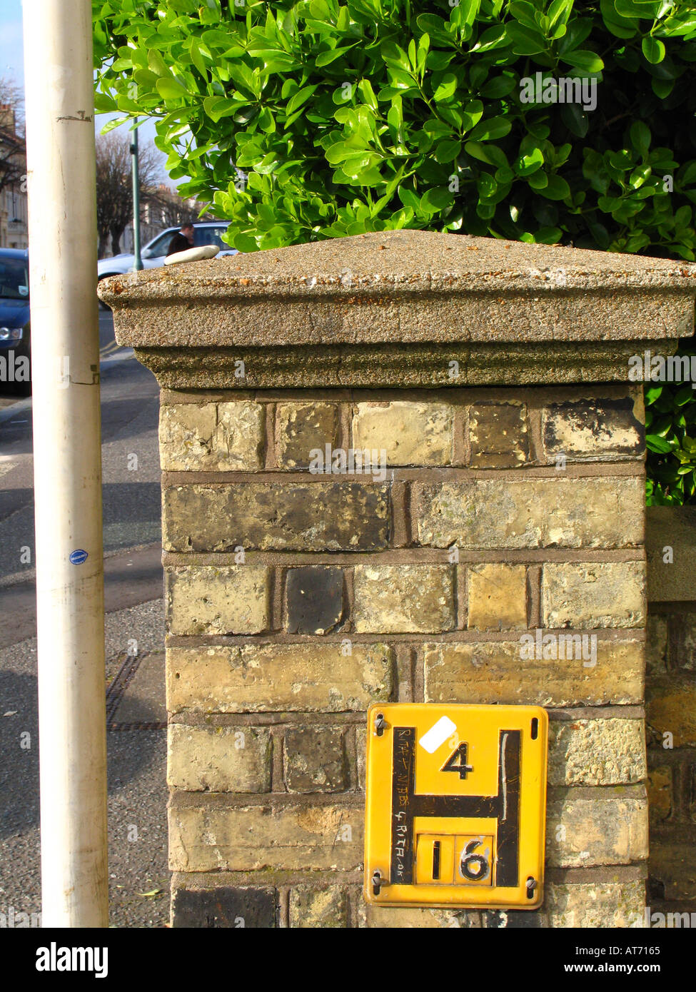 water hydrant enamel sign hove brighton east sussex UK Stock Photo - Alamy