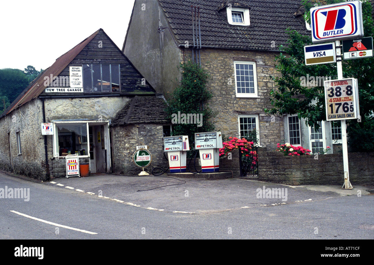 Country petrol station and garage England 1980s Stock Photo - Alamy